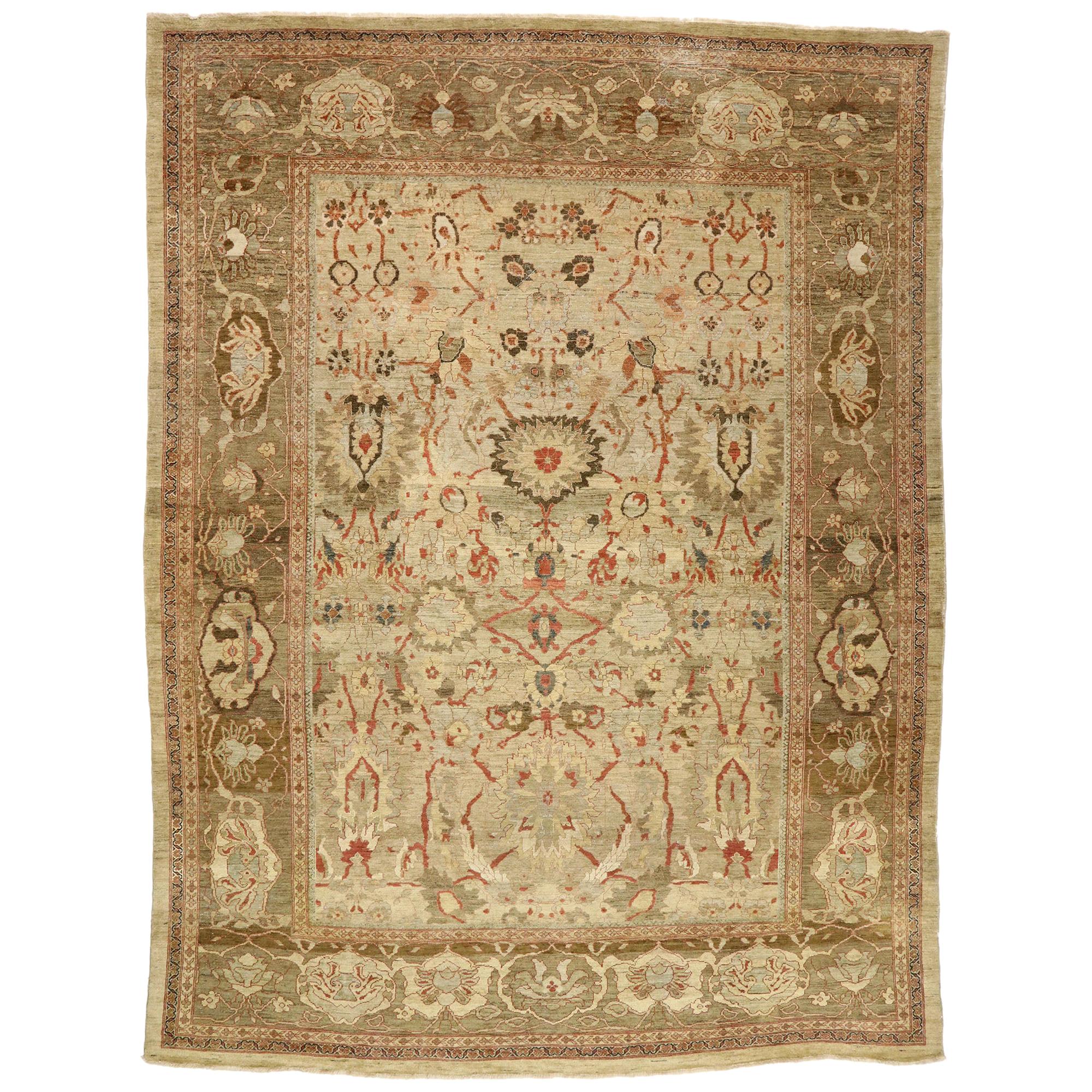 Vintage Persian Sultanabad Palace Size Rug with Warm Tuscan Italian ...