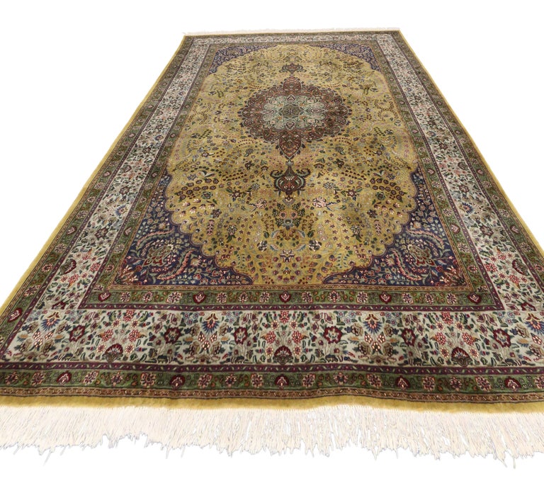 Vintage Persian Tabriz Area Rug with Arabesque Art Nouveau Style For ...