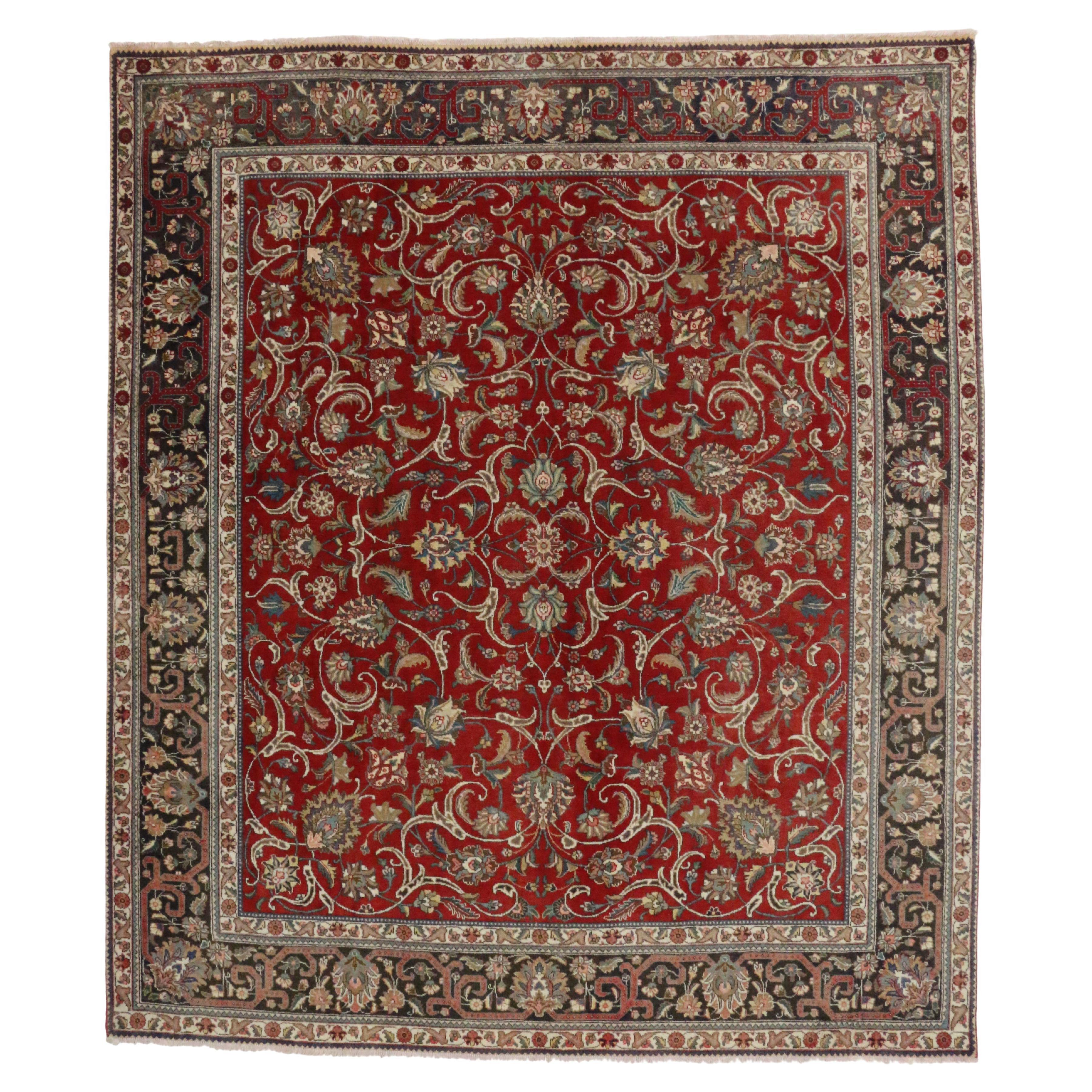 Vintage Persian Tabriz Area Rug with Traditional Colonial and Federal ...