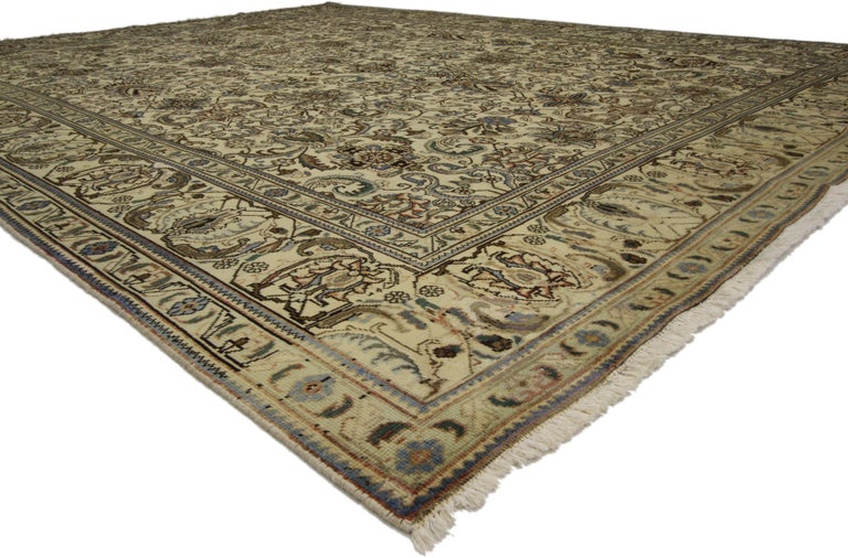 Vintage Persian Tabriz Area Rug with Traditional Style For Sale at 1stDibs