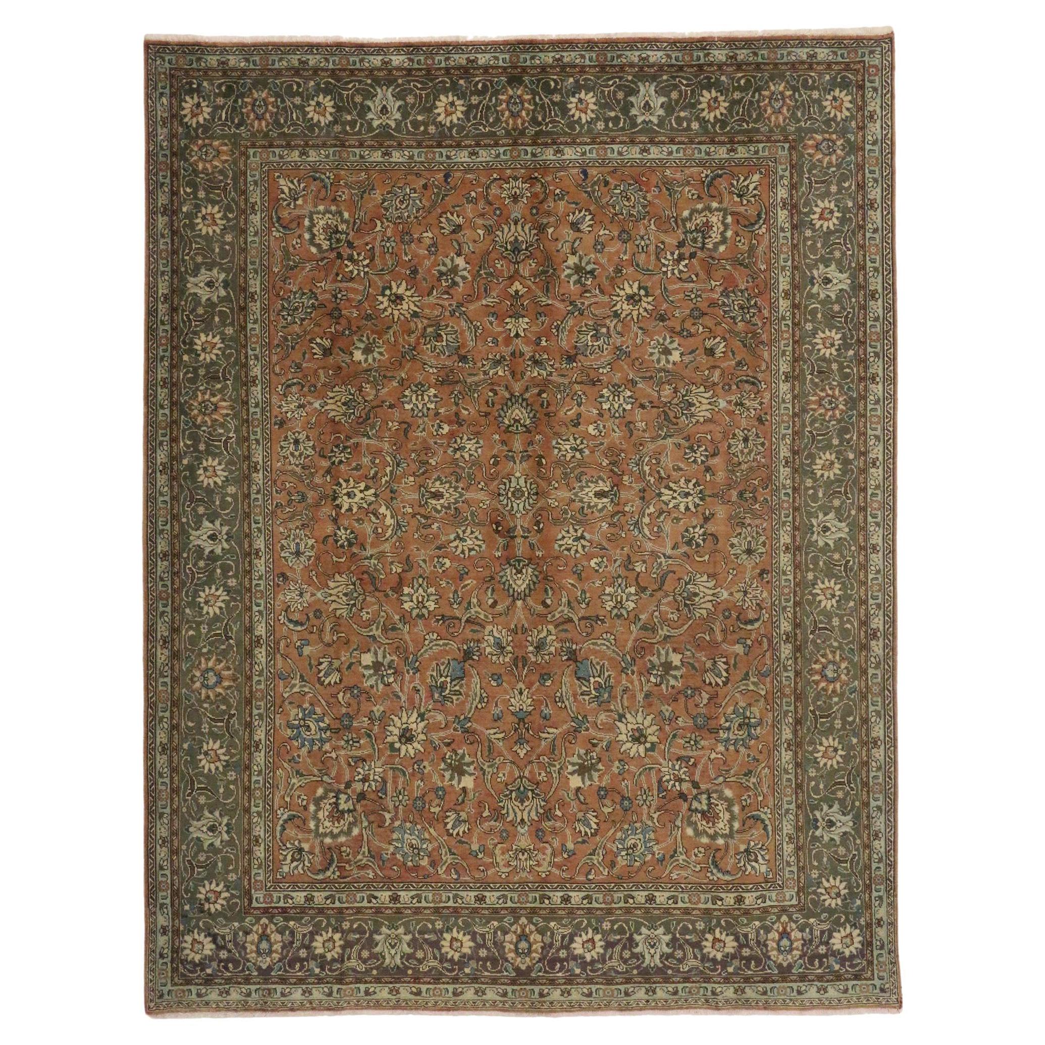 Vintage Persian Taba Tabriz Carpet For Sale at 1stDibs