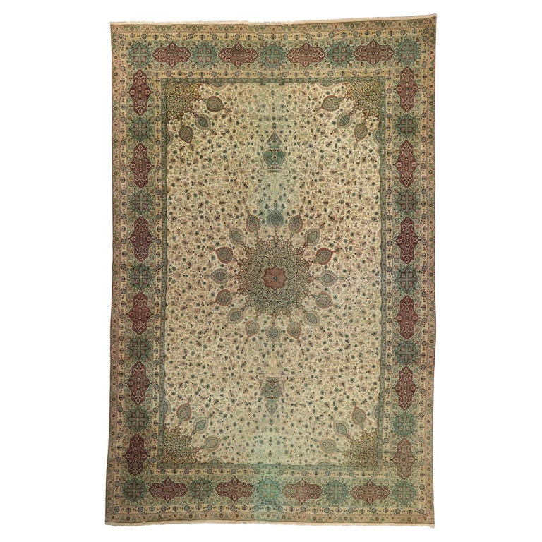 Vintage Persian Tabriz Palace Rug For Sale at 1stDibs