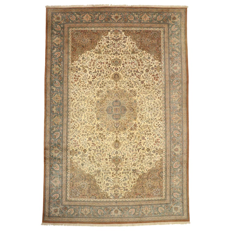 Vintage Persian Tabriz Palace Rug with Dutch Renaissance Arabesque ...