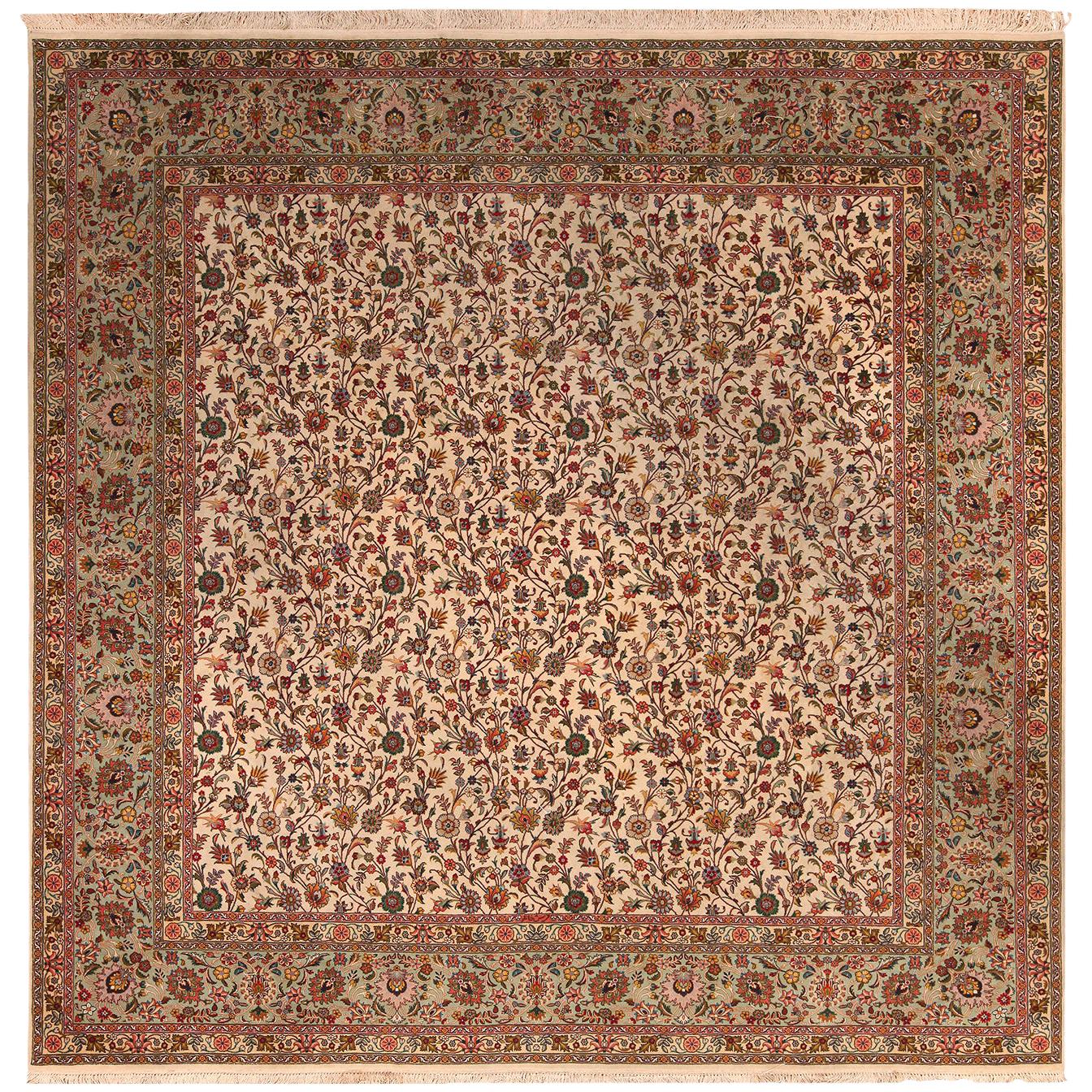 Vintage Persian Tabriz Rug with Garden Design For Sale at 1stDibs