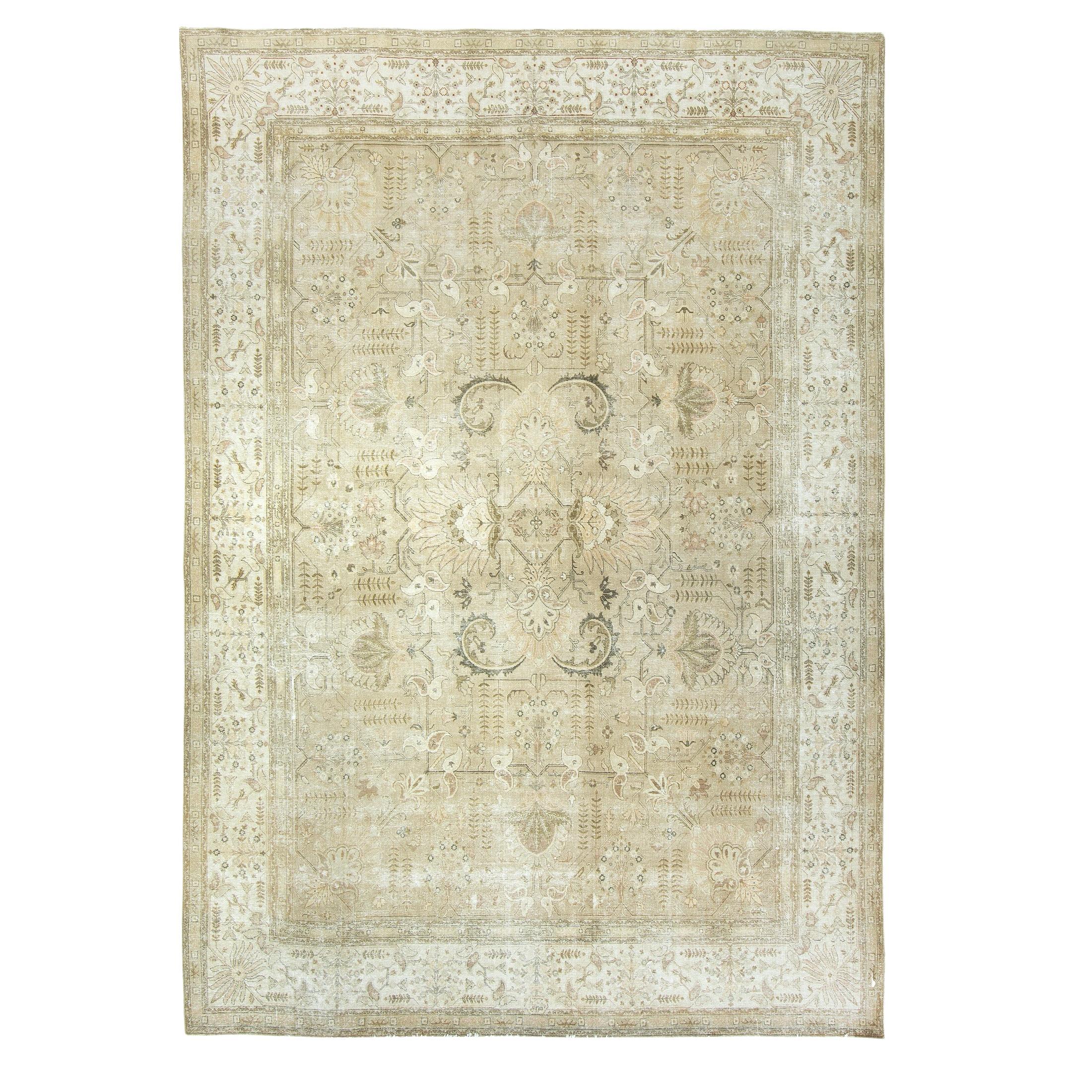 Antique Persian Sultanabad Carpet, Handmade Oriental Rug, Red, Green ...