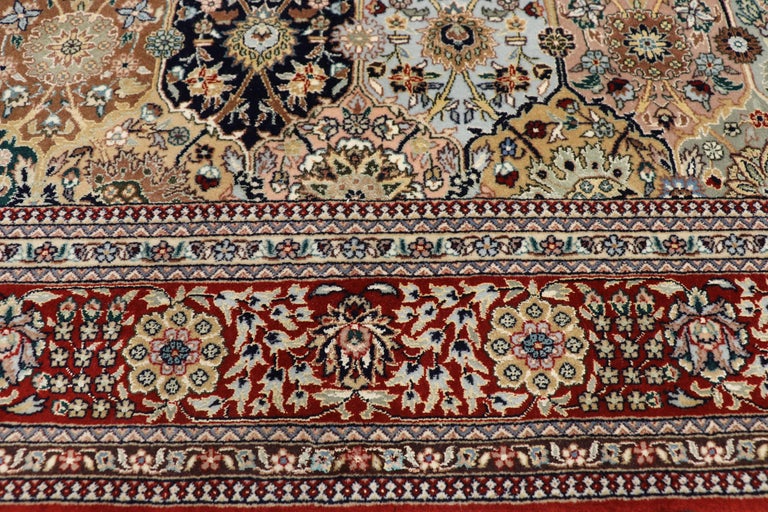 Vintage Persian Tabriz Rug with Garden Design with Carolean Style at ...