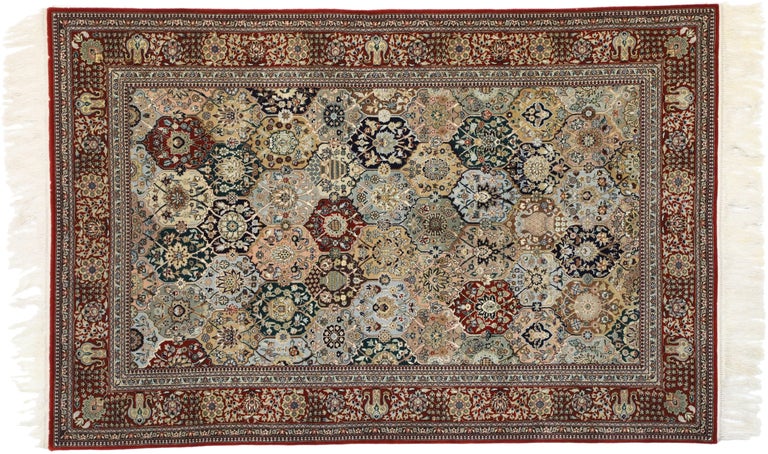 Vintage Persian Tabriz Rug with Garden Design with Carolean Style at ...