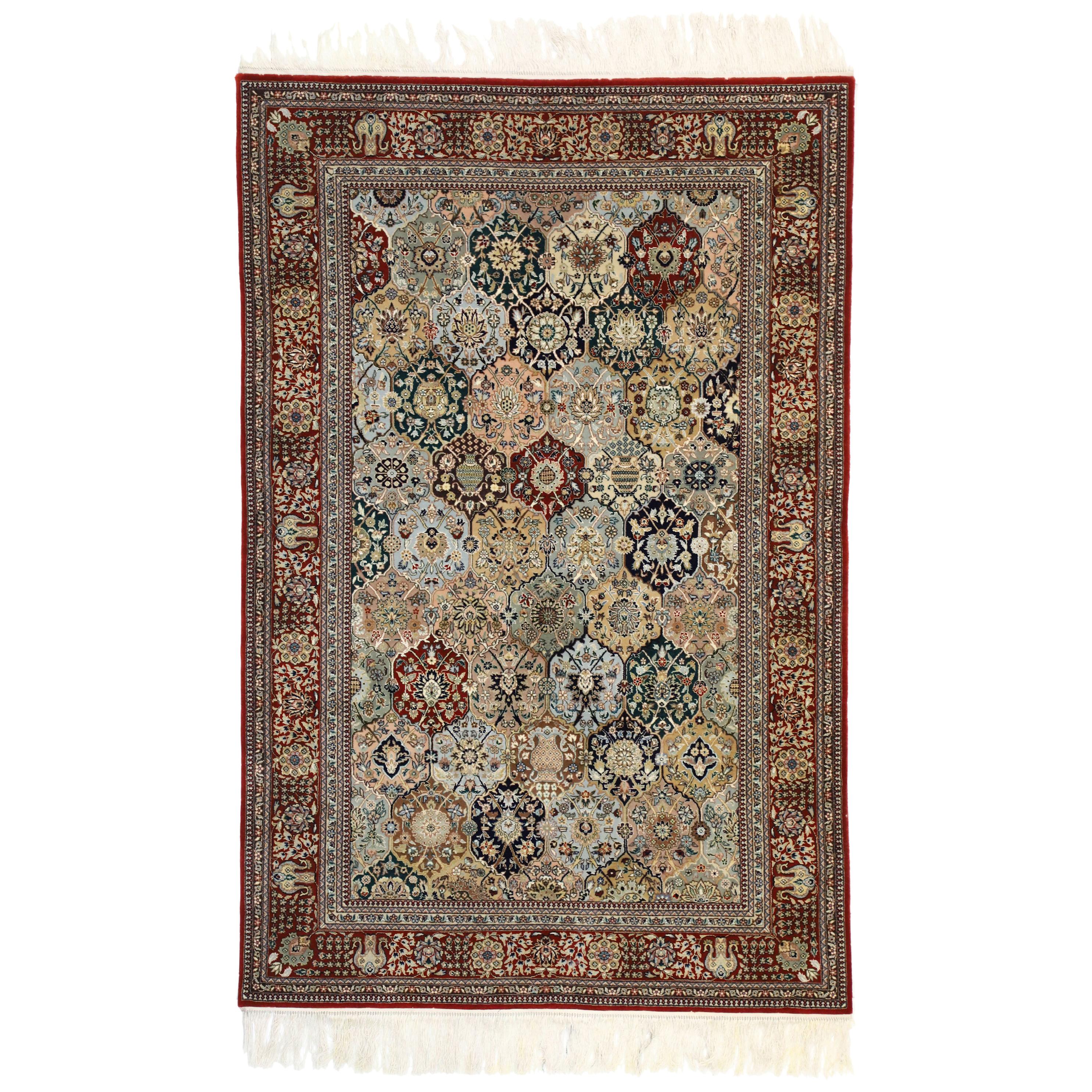 Vintage Persian Tabriz Rug with Garden Design with Carolean Style at ...