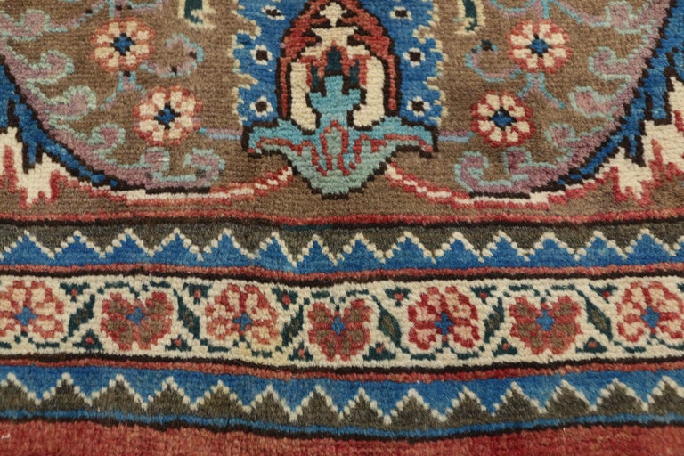 Vintage Persian Tabriz Rug with Traditional Style, Square Tabriz Rug at ...