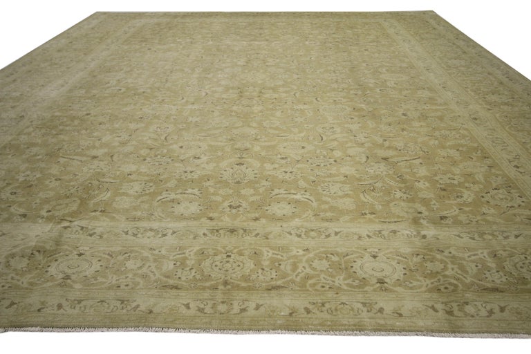Vintage Persian Tabriz Rug with Warm, Neutral Colors For Sale at 1stDibs