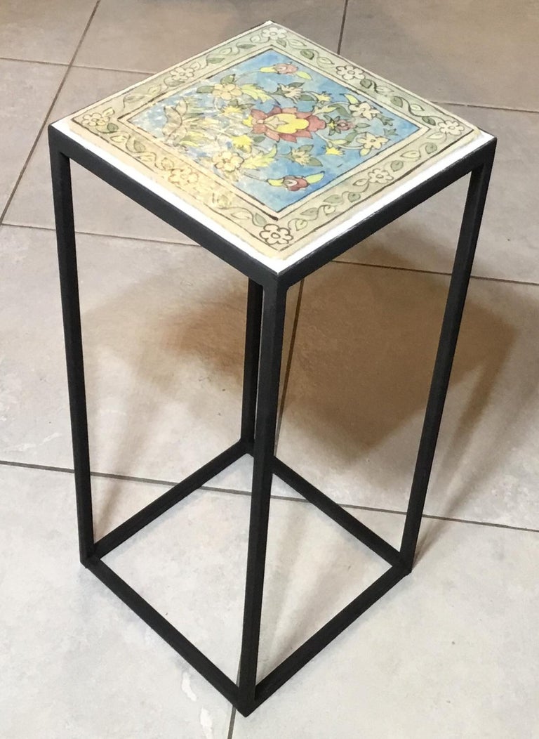 Vintage Persian Tile Side Table at 1stDibs