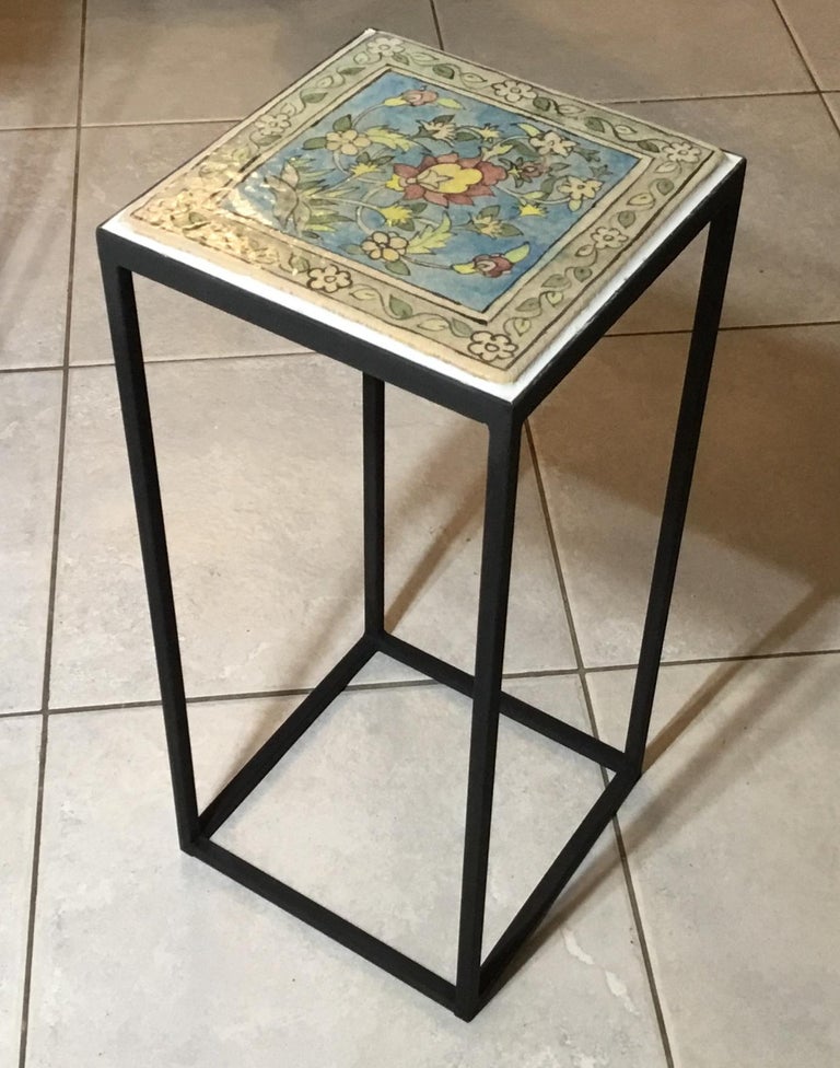 Vintage Persian Tile Side Table at 1stDibs