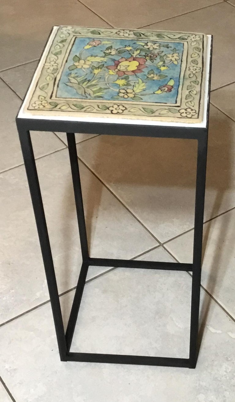 Vintage Persian Tile Side Table at 1stDibs