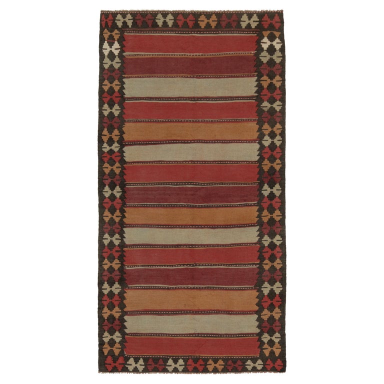 Vintage Persian Tribal Kilim with Stripes and Geometric Patterns by Rug ...