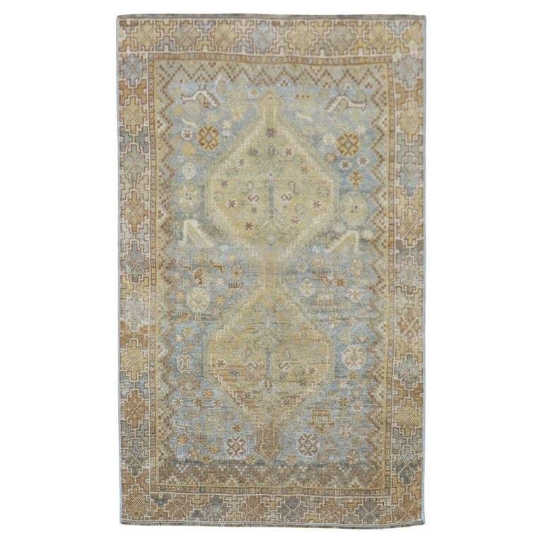 Vintage Persian Tribal Persian Throw Rug For Sale at 1stDibs