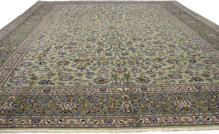 Vintage Persian Yazd Area Rug with French Country Style For Sale at 1stDibs