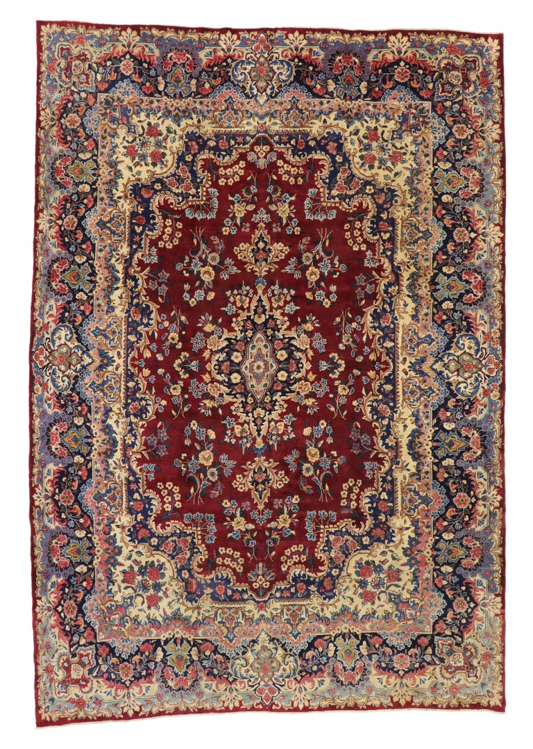 Vintage Persian Yazd Rug with Traditional English and Old World Style ...