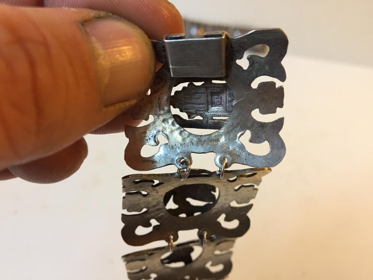 Vintage Peruvian Silver Panel Bracelet and Necklace with Inka Decor and ...