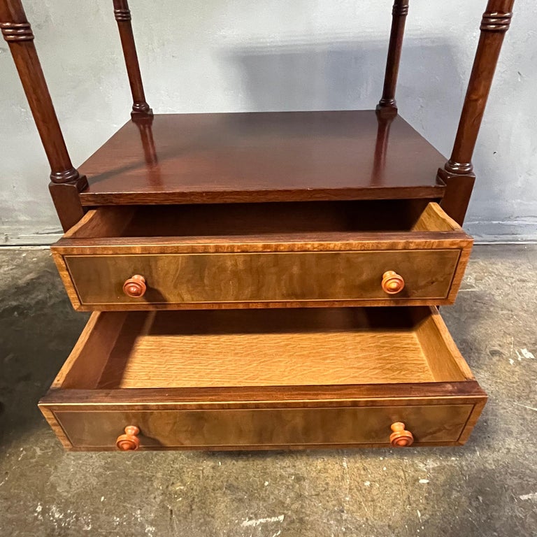 Vintage Petite Federal Style Mahogany Bedside Tables at 1stDibs