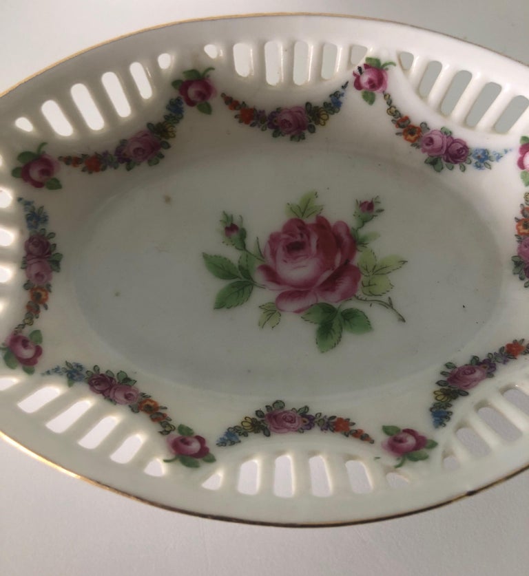 Vintage Petite German Bone China Candy Dishes Pierced Rims with ...