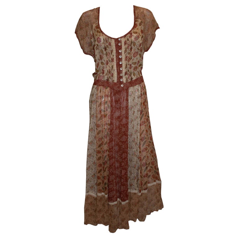 Vintage Phool Floral Dress For Sale at 1stDibs | phool dress