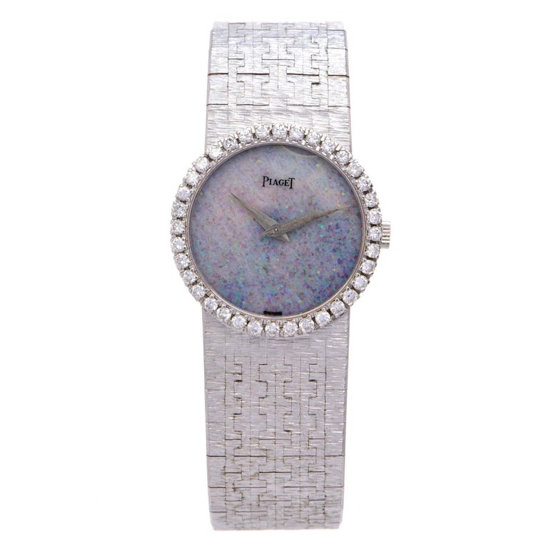 Vintage Piaget Diamond Opal Dial 18K Gold Ref 9706 Ladies Watch For ...