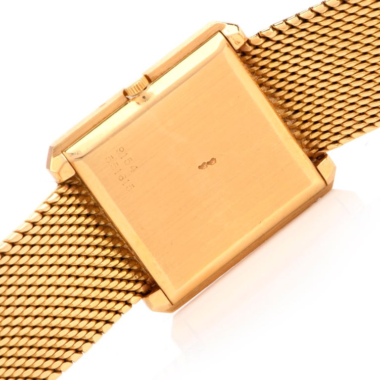 Vintage Piaget Onyx Rectangle 18 Karat Yellow Gold Unisex Watch For ...