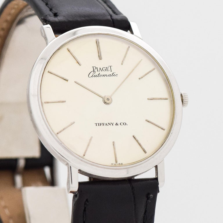 Vintage Piaget Ultra-Thinomatic 18 Karat Gold Watch Retailed by Tiffany ...
