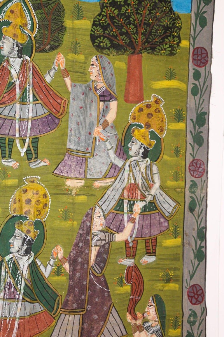 Vintage Pichhavai Painting of Krishna with Female Gopis Dancing For ...