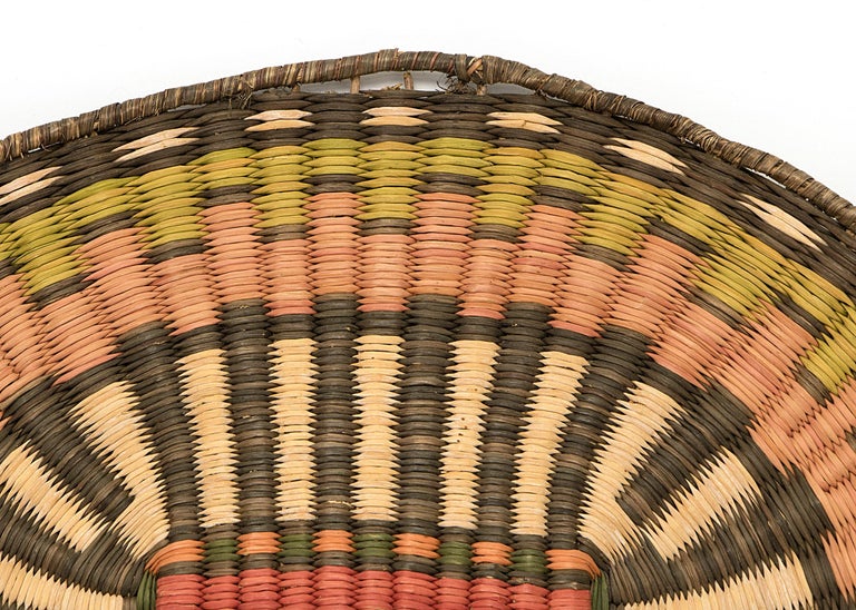 Vintage Pictorial Hopi Wicker Plaque, Native American Basketry at 1stDibs
