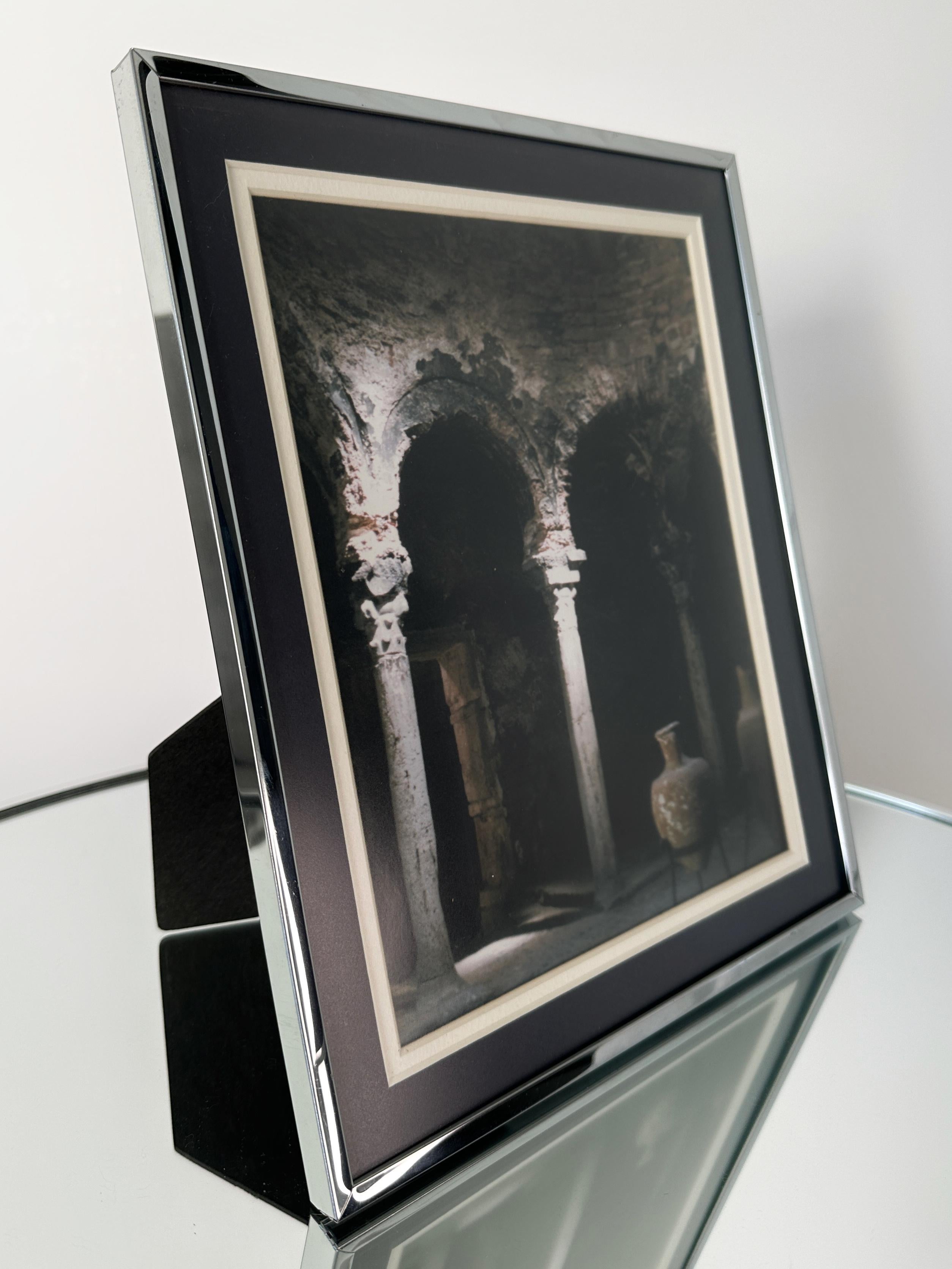 Vintage Picture Frame in Chrome Metal with Navy Mat, c. 1970's For Sale ...