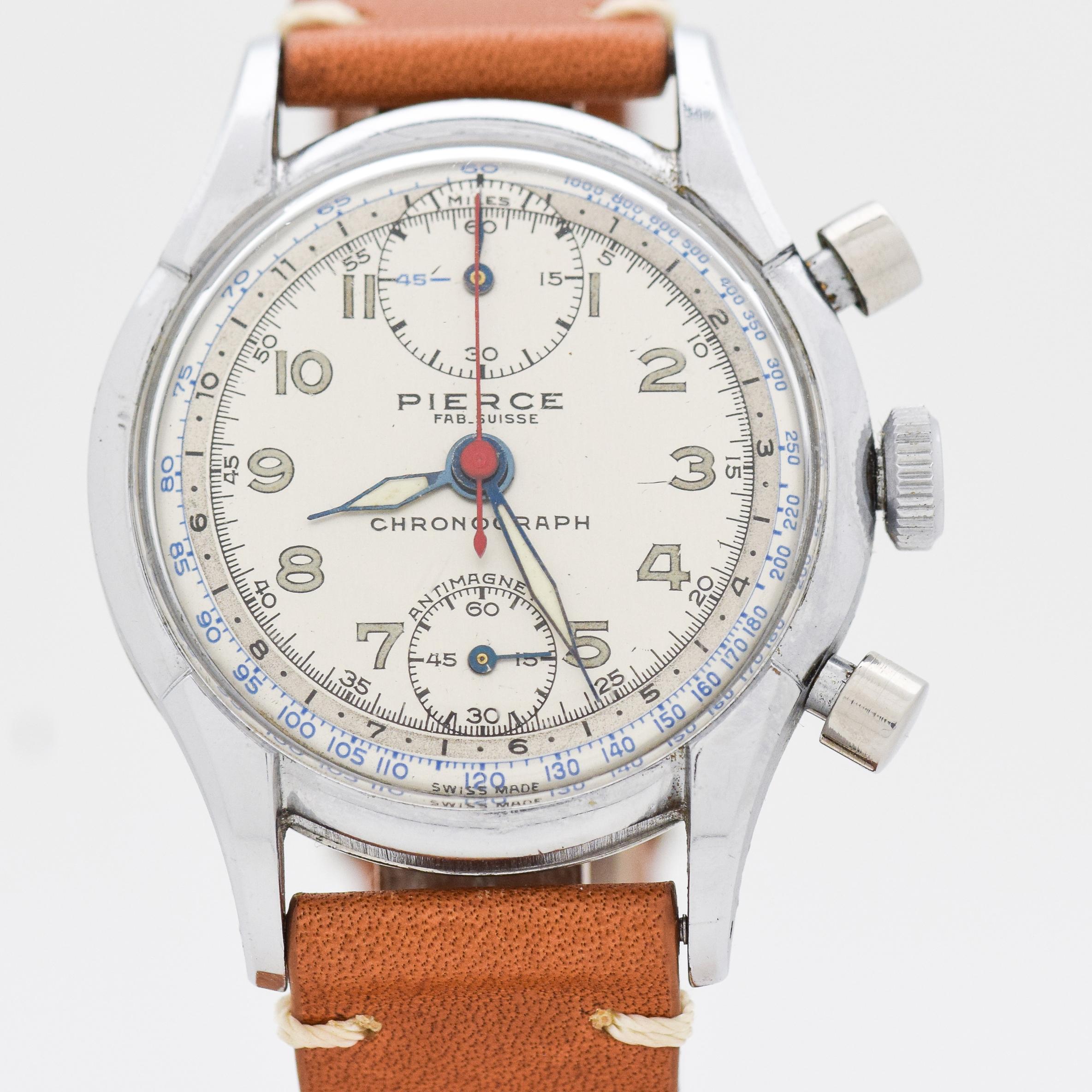 Vintage Pierce Chronograph 2-Register Wristwatch, 1950s at 1stDibs ...