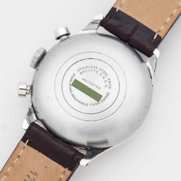 Vintage Pierce Chronograph Chrome and Stainless Steel Watch, 1940s at ...