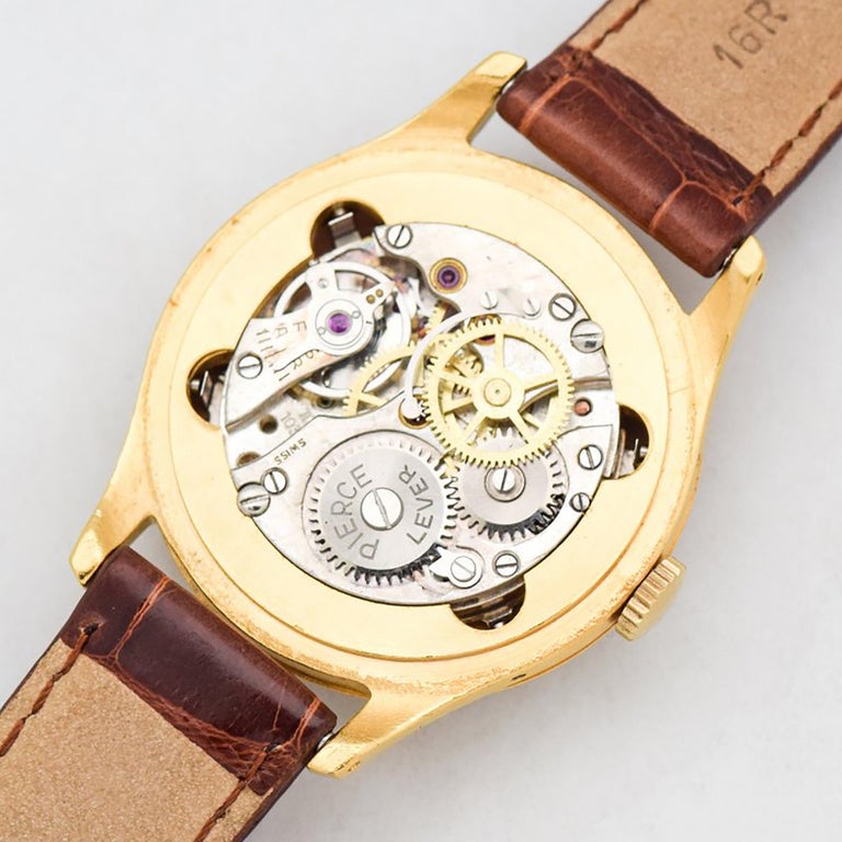 Vintage Pierce Triple Date Moonphase 14 Karat Yellow Gold-Plated Watch ...