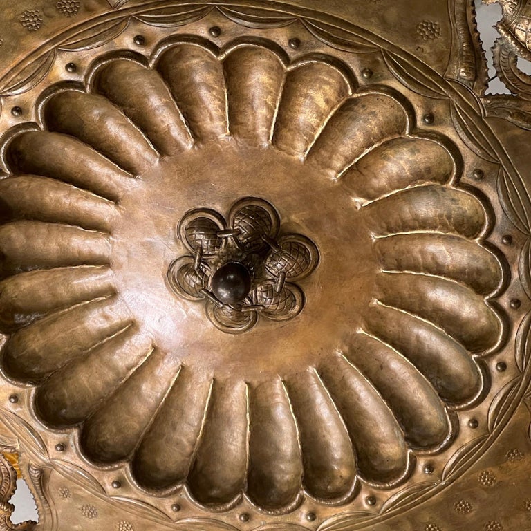 Vintage Pierced Metal Light Fixture For Sale at 1stDibs