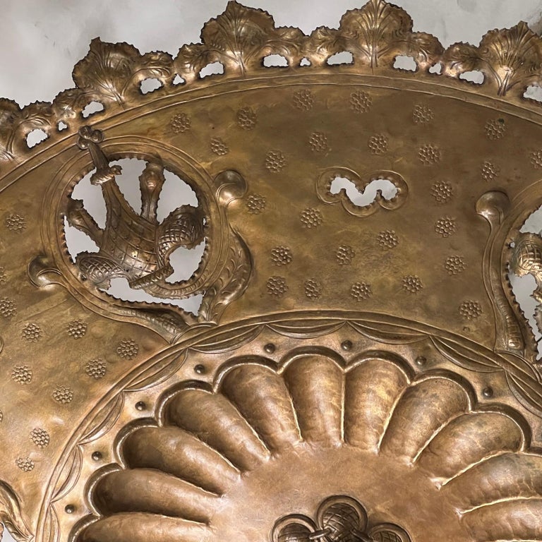 Vintage Pierced Metal Light Fixture For Sale at 1stDibs