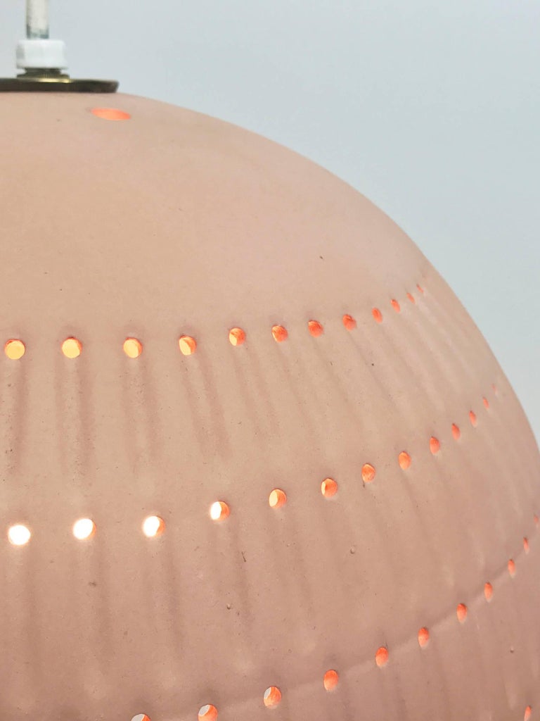 Vintage Pierced Terracotta Pendant Lamp, 1980s at 1stDibs