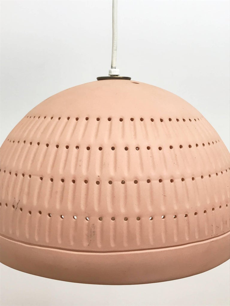Vintage Pierced Terracotta Pendant Lamp, 1980s at 1stDibs