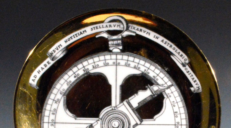 Vintage Piero Fornasetti Porcelain Astrolabe Plate For Sale at 1stDibs