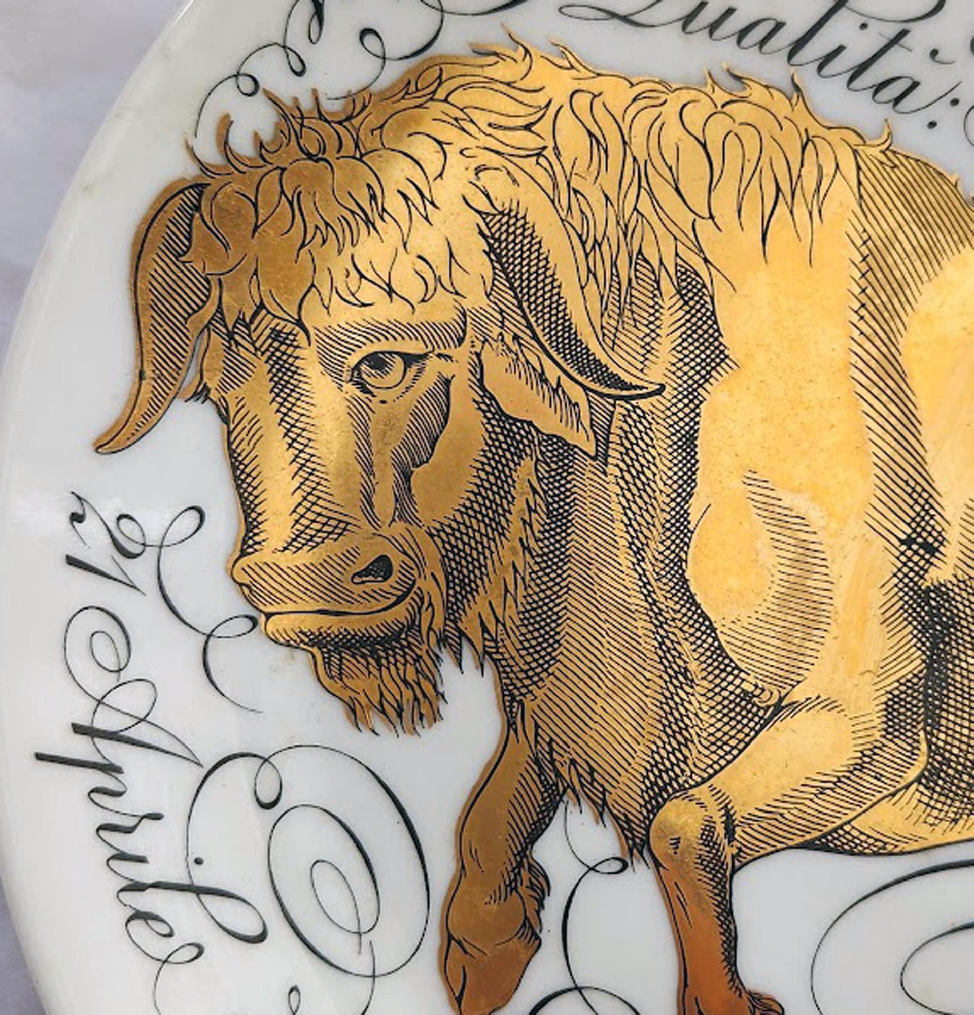 Vintage Piero Fornasetti Porcelain Zodiac Plate, Zodiac Sign- Taurus ...