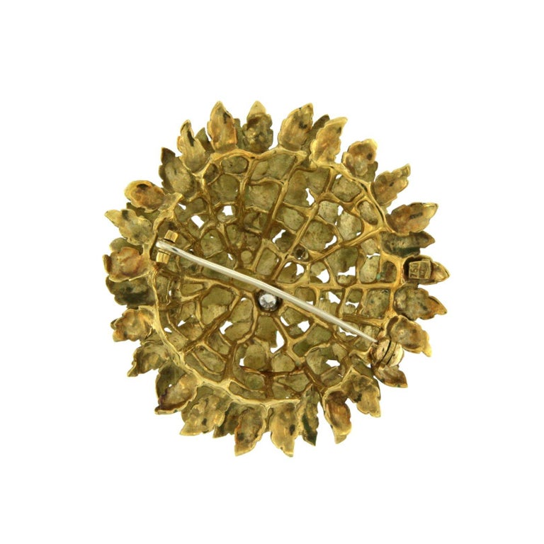 Vintage Piero Lunati Brooch Diamond and Enamel For Sale at 1stDibs