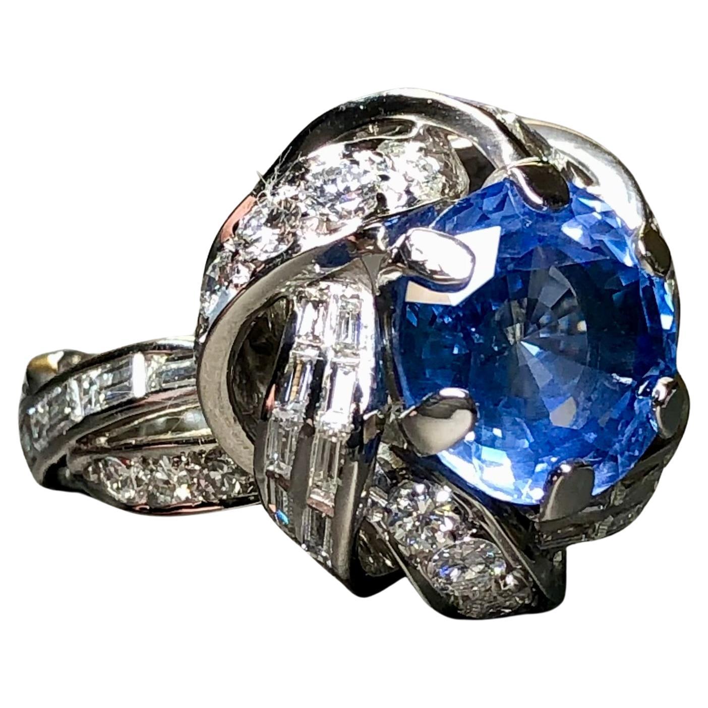 PIERRE STERLÉ 1950 Modernist Ring In 18Kt Gold Platinum And 3.84 Ctw In ...