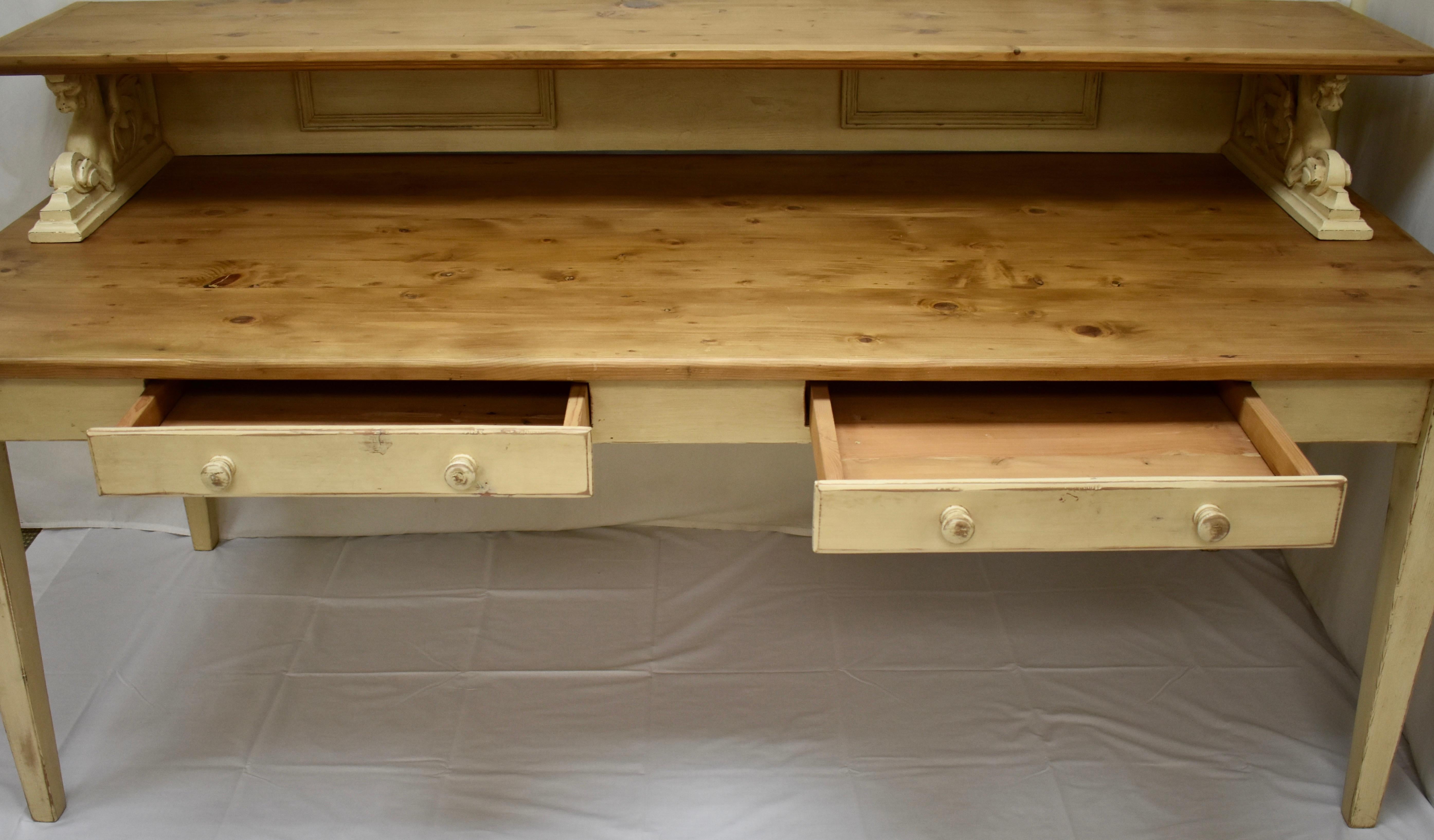 Vintage Pine and Hardwood "Partner's" Writing Desk at 1stDibs ...