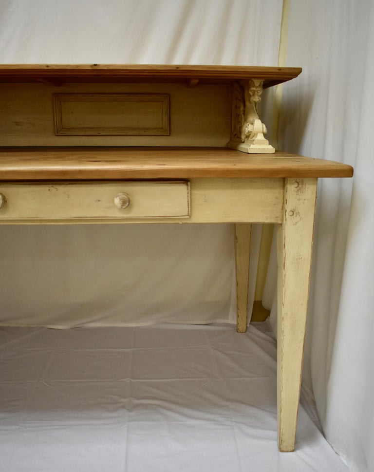 Vintage Pine and Hardwood "Partner's" Writing Desk For Sale at 1stdibs