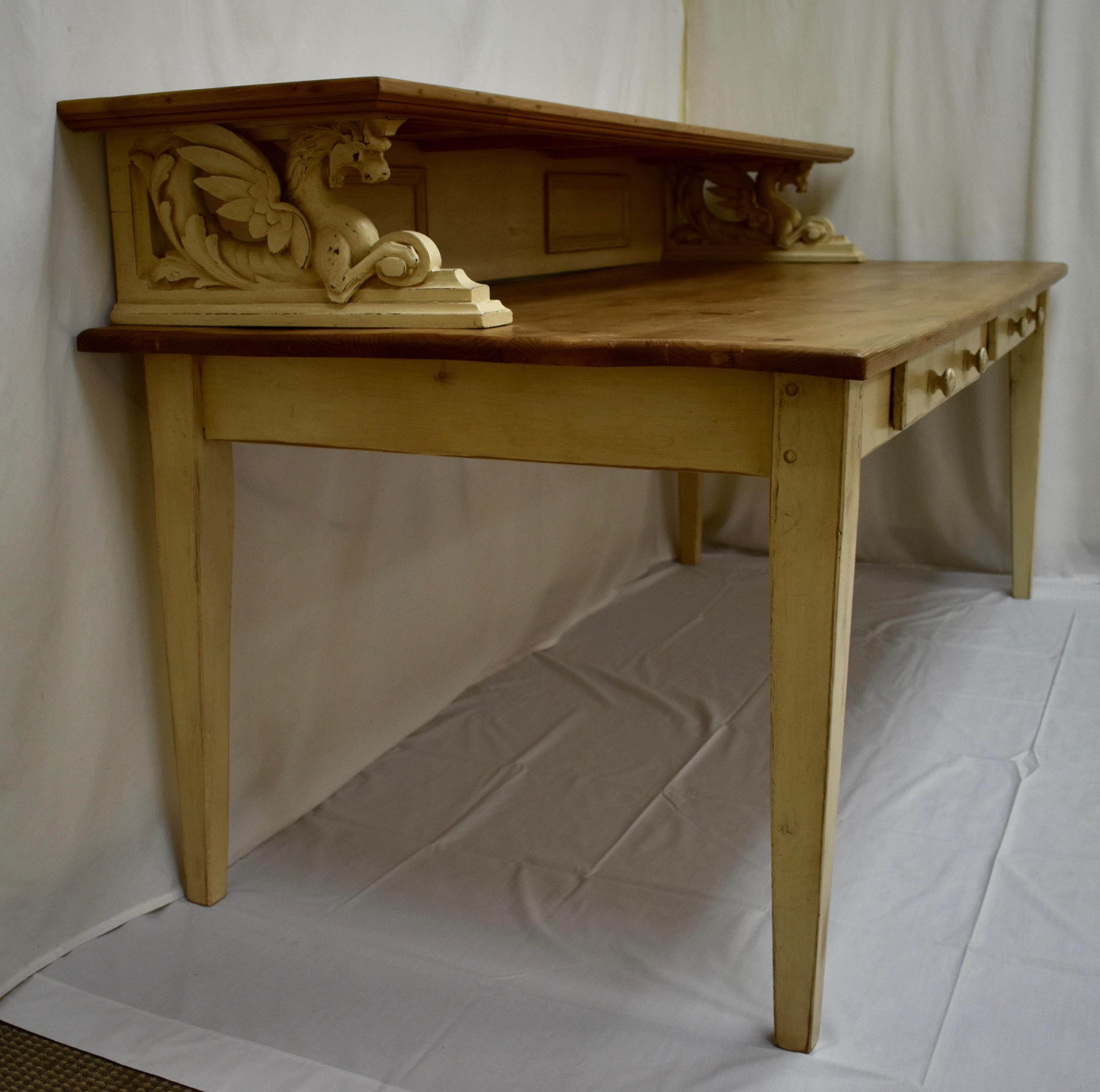 Vintage Pine and Hardwood "Partner's" Writing Desk at 1stDibs ...