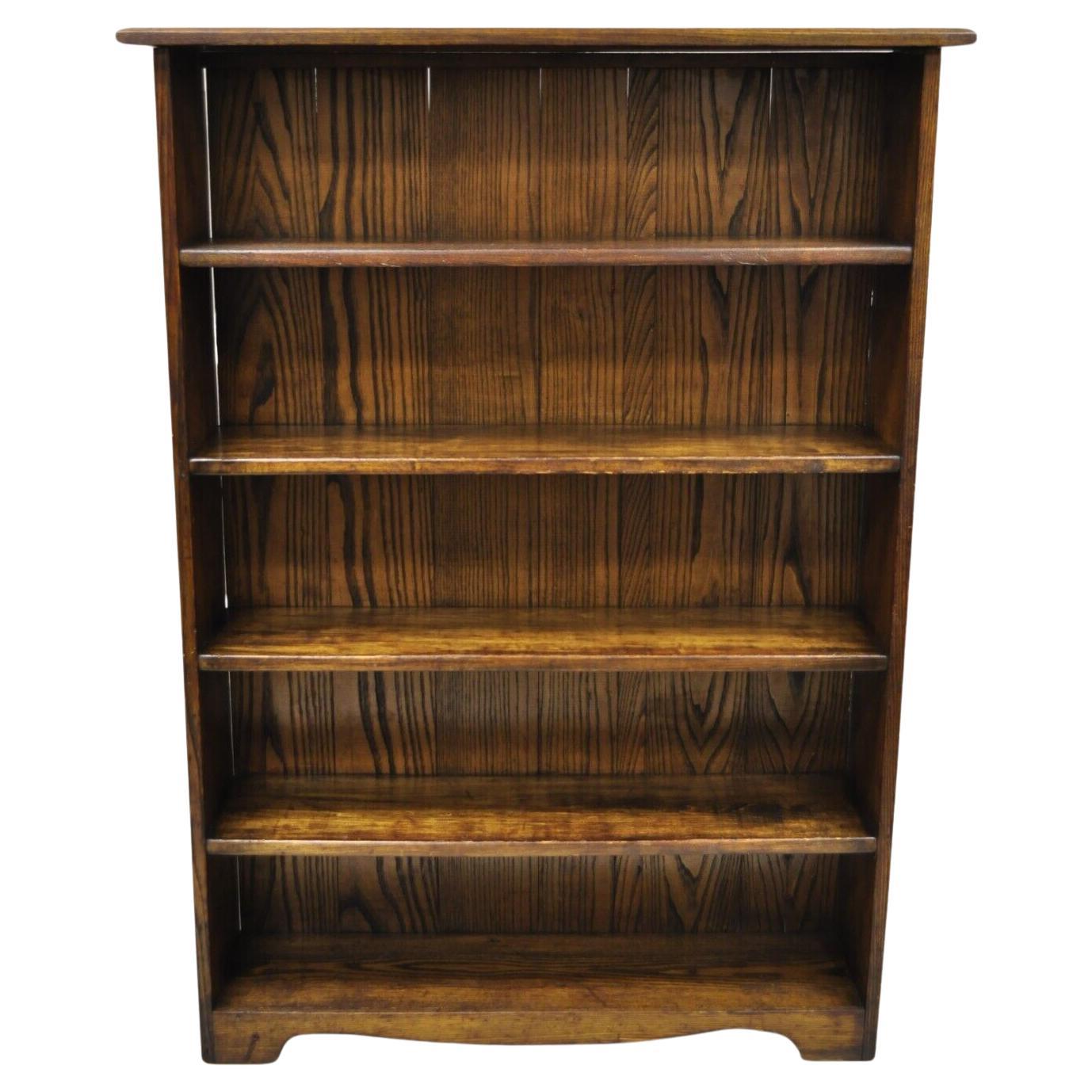 Modern Teak Wood Danish Mid Century Style 5 Shelf Tall Bookcase Stand ...
