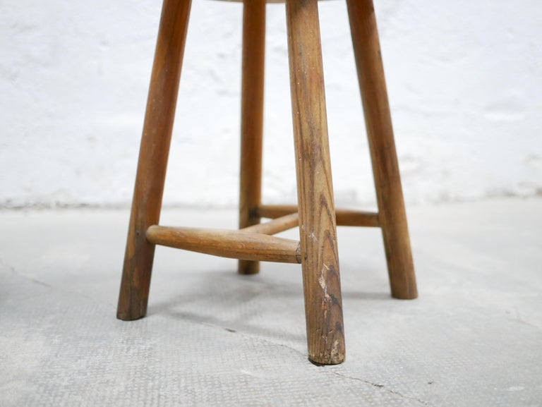Vintage Pine Stool For Sale at 1stDibs