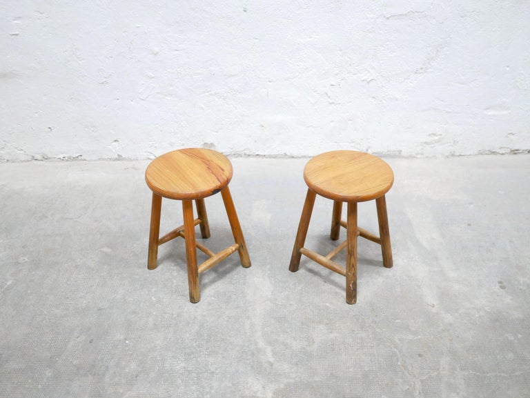 Vintage Pine Stool For Sale at 1stDibs