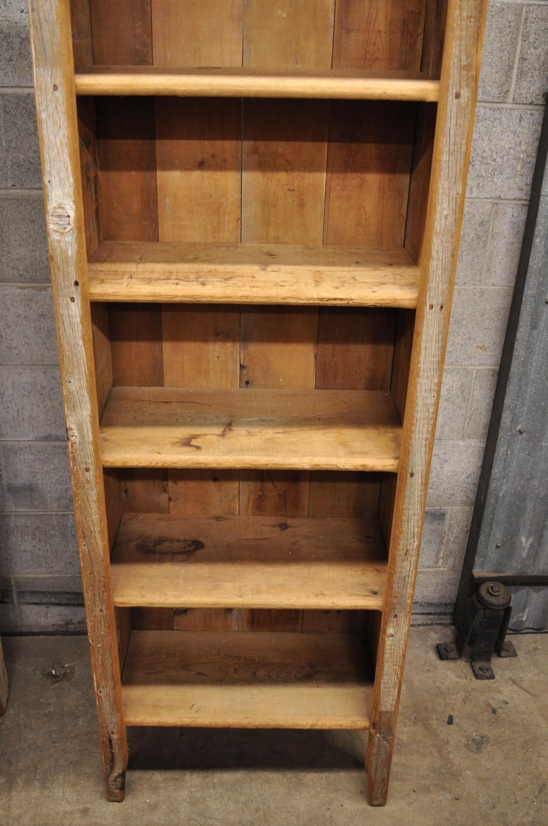 Vintage Pine Wooden Distress Painted Tall Narrow Kitchen Cupboard ...