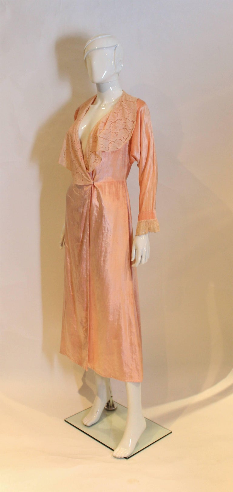 Vintage Pink 1930s Silk Velvet Dressing Gown at 1stDibs | vintage ...
